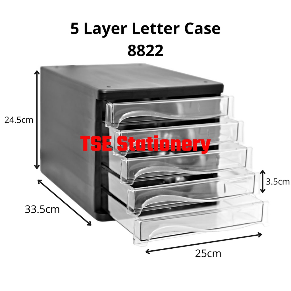 Niso 8822 5 Tier Drawer Tray / 5 Layer Tray / 5 Letter Case / File ...