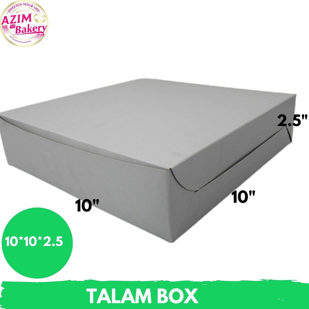Talam Box 10X10X2.5 3Pcs Kotak Kuih Talam | Kotak Kuih Lapis | Kotak ...