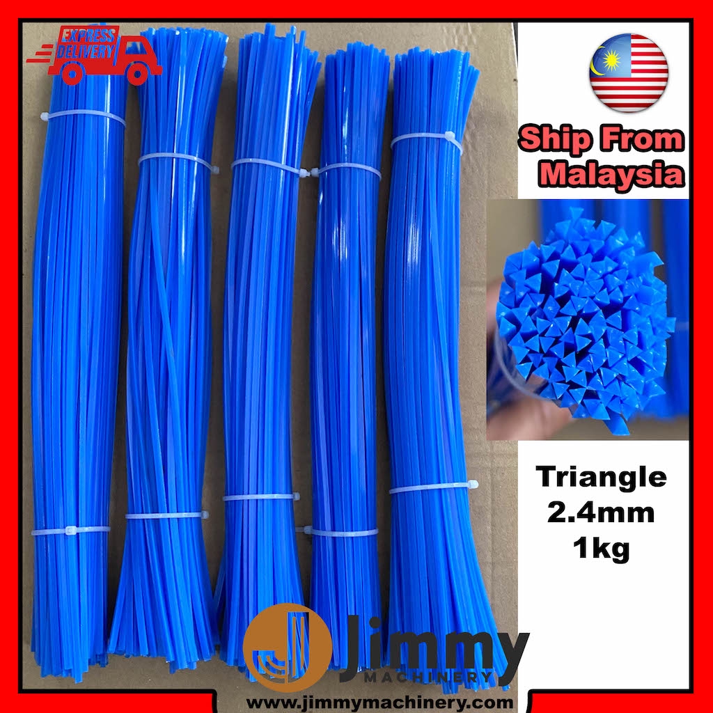 1kg Brush Cutter Blue Trimmer Line 2.4mm Triangle Contractor Series ...