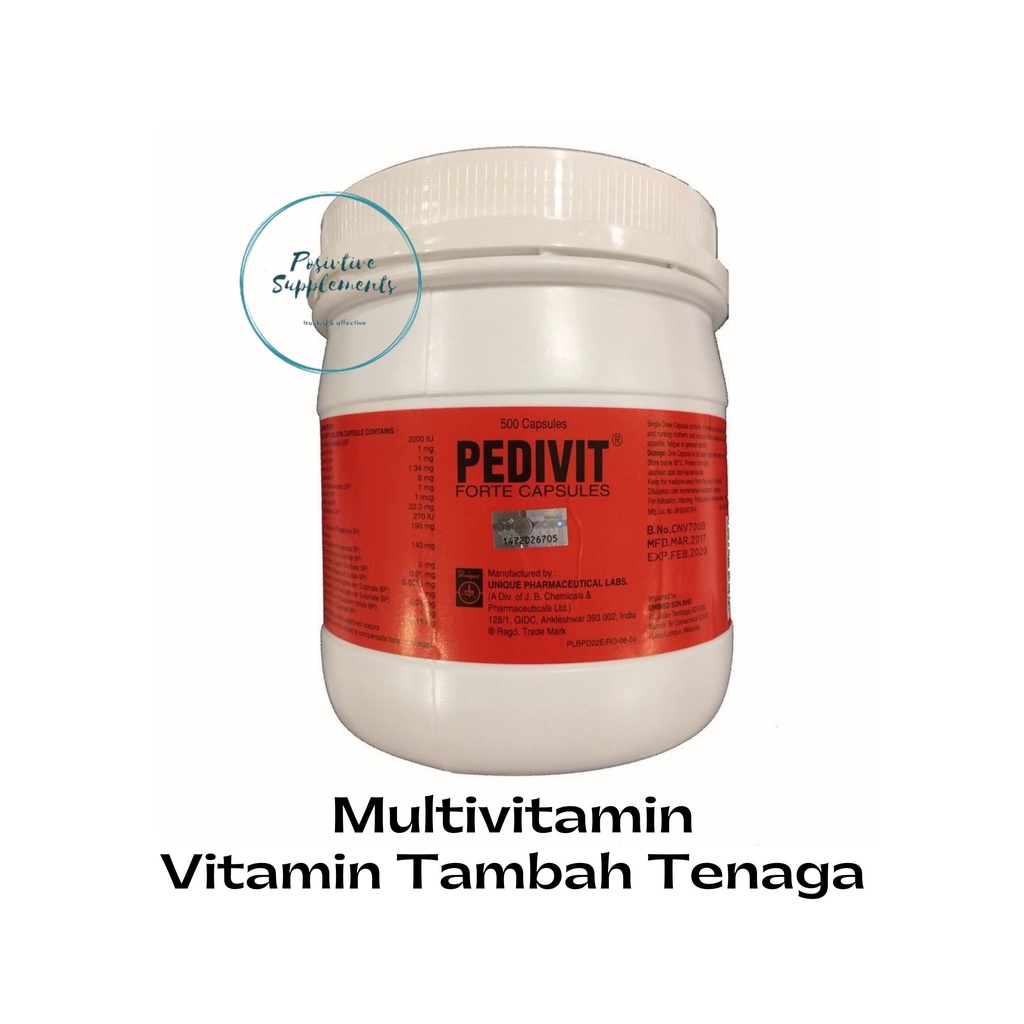 Pedivit Forte Capsules MULTIVITAMIN 500s' for energy | Shopee Malaysia