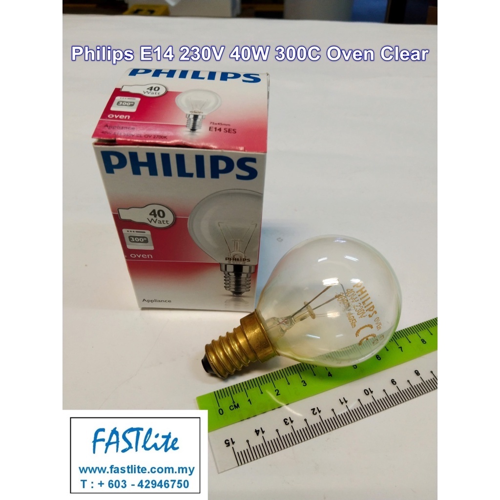 Philips E14 40W 240V Clear 300C Mentol Ketuhar | Shopee Malaysia