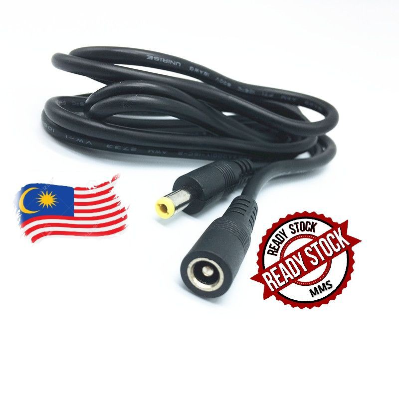 5.5x2.5mm DC 12V Power Extension Cable Cord Adapter Male - Female ...