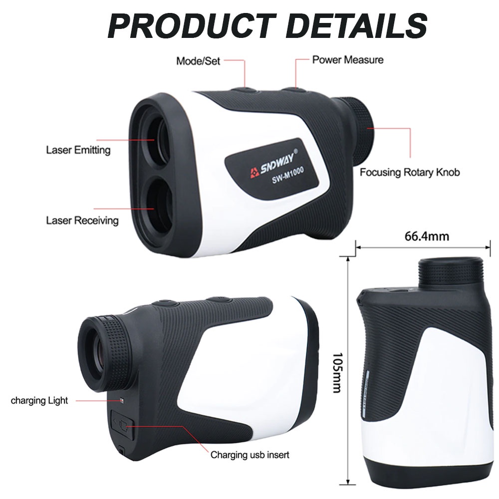 SNDWAY Laser Rangefinder Distance Meter Telescope Professional Golf Range Finder 500M-1000M ...