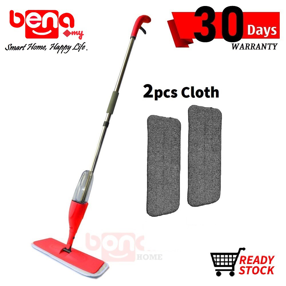 Easy Spray Mop Floor Mop Lantai Serbaguna 2PCS Microfiber Cloth Flat ...