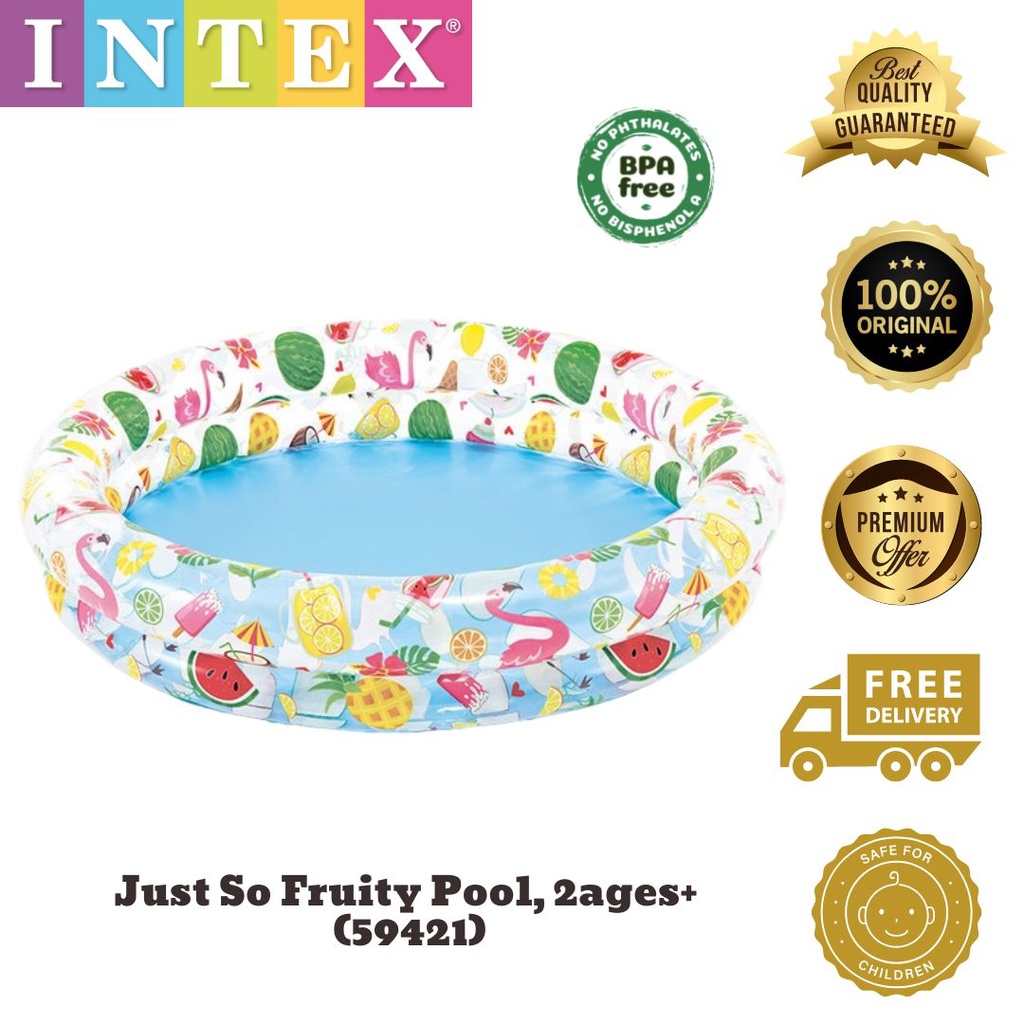59421 2 rings INTEX Just So Fruity Pool Inflatable Pool (150 litre ...