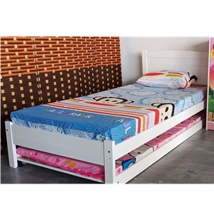 Dhome Wooden Single Bed with Pull Out Bed | Shopee Malaysia