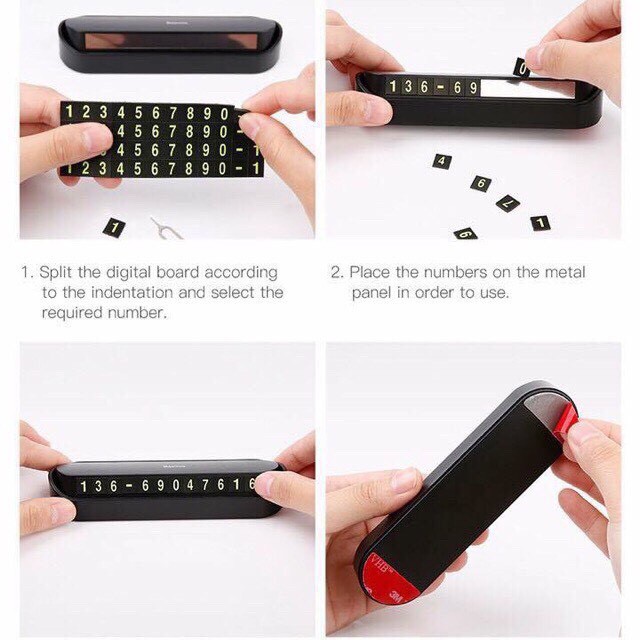 Convenient Car Phone Number Card with Taplo Mount (with 4 numbers ...