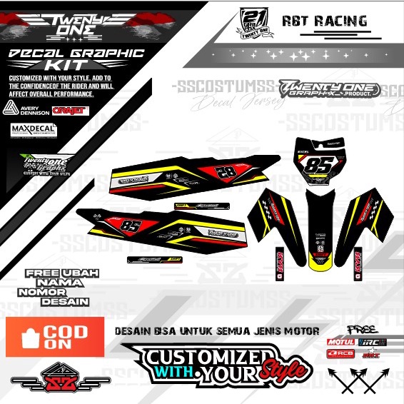 HIJAU HITAM MERAH Rbt decal rbt rct vega new 0822 JUPITER vega new REVO ...