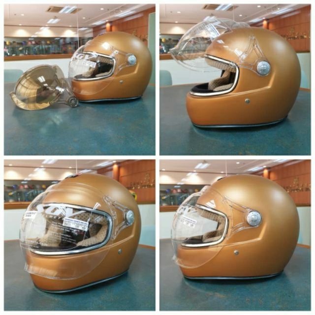 SGV BUBBLE FULL FACE HELMET (MATT GOLD) | Shopee Malaysia