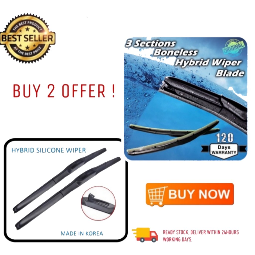 3 Selection Boneless Mugen Silicone Windshied Car Wiper Silicon For Proton Perodua Honda Toyota ...