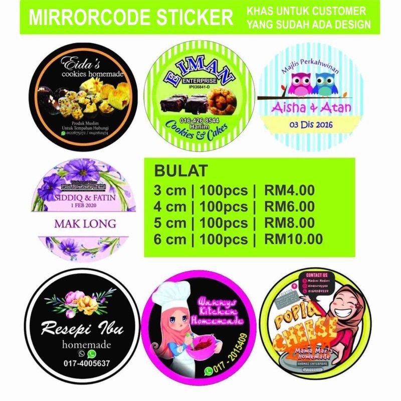 STICKER BULAT ⭐️ MURAH ⭐️ CANTIK ⭐️ CUSTOM MADE | Shopee Malaysia