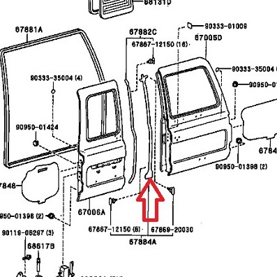 TOYOTA LAND CRUISER BACK DOOR CENTRE WEATHERSTRIP | Shopee Malaysia