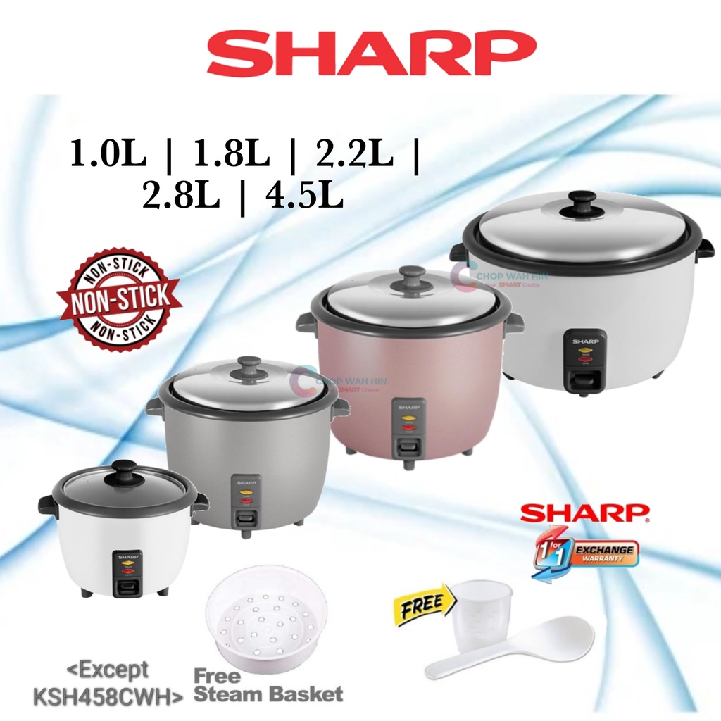 SHARP 1.0L / 1.8L / 2.2L / 2.8L / 4.5L RICE COOKER KSH108 / KSH188 ...