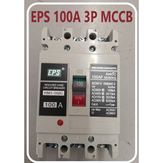 EPS 3P 40A/63A/100A 25KA MCCB (HMI-100C) + FREE GIFT (READY STOCK ...