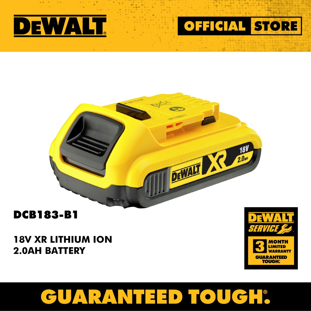 DEWALT DCB183-B1 18V 2.0Ah XR Li-Ion Battery Pack Accessory (Bateri ...