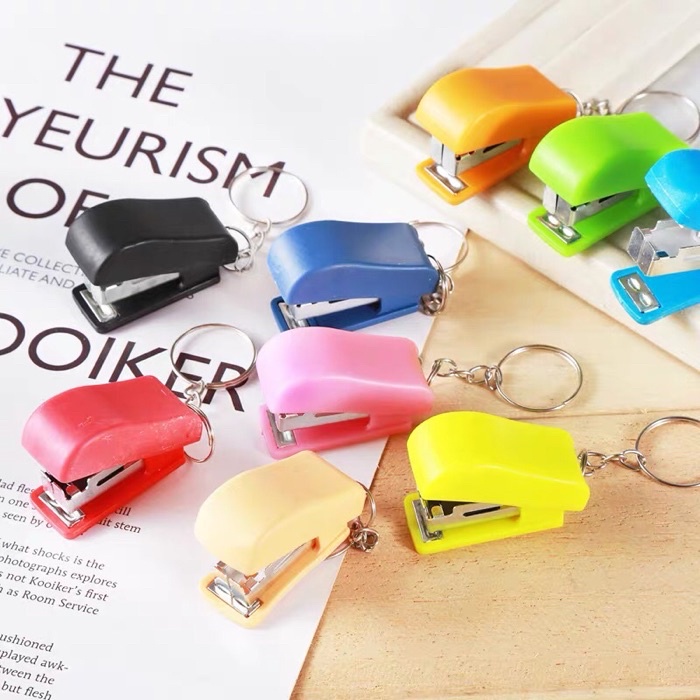 Mini Stapler Keychain Cute Cartoon Kid Hang HandBag Office Meeting Door ...
