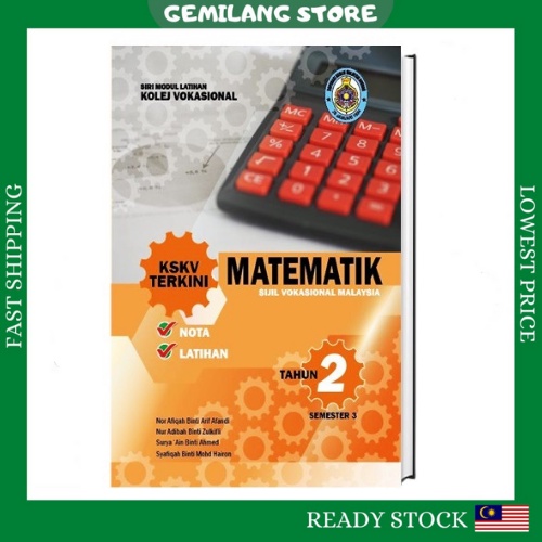 Buku Latihan Kolej Vokasional Matematik Tahun 2 Semester 3 | Math Book for Vocational School ...