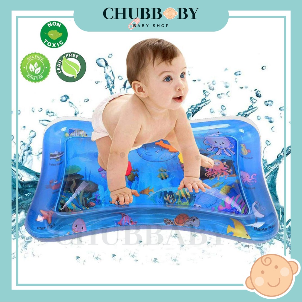CHUBBABY Baby Slapped Pad Water Play Mat Baby Inflatable Tummy Time Mat ...
