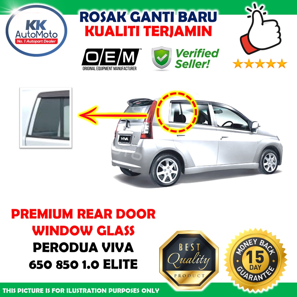 All Perodua Viva 660 850 1.0 1 Keping Premium OEM Window Glass Door ...