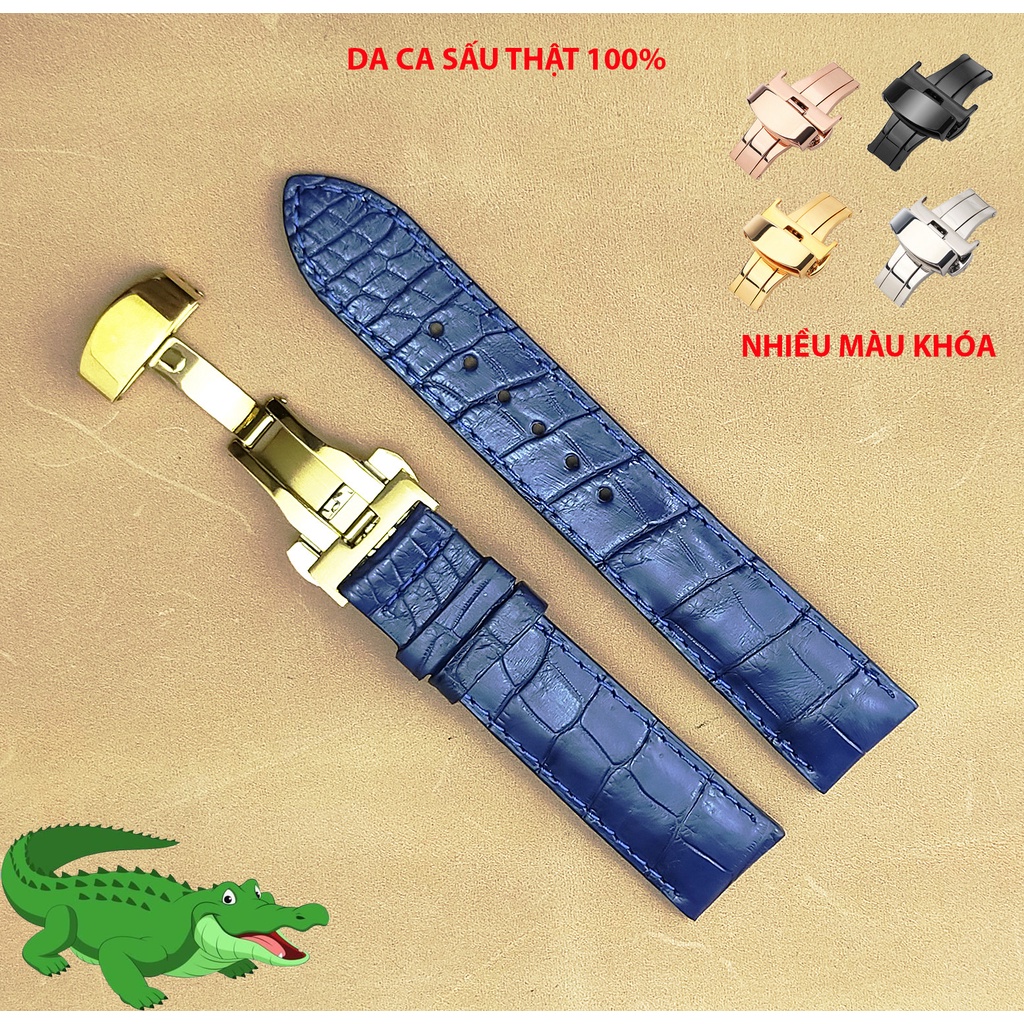 (REAL CROCODILE SKIN) (Navyblueda CROCODILE SKIN watch with BUTTERFLY ...