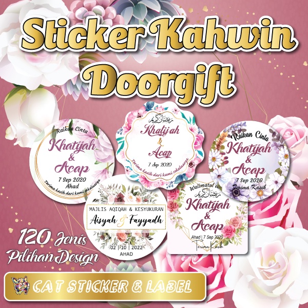 🎉Sticker Doorgift Kahwin🎉 | Sticker Label Wedding | SIap 2-3 Hari ...
