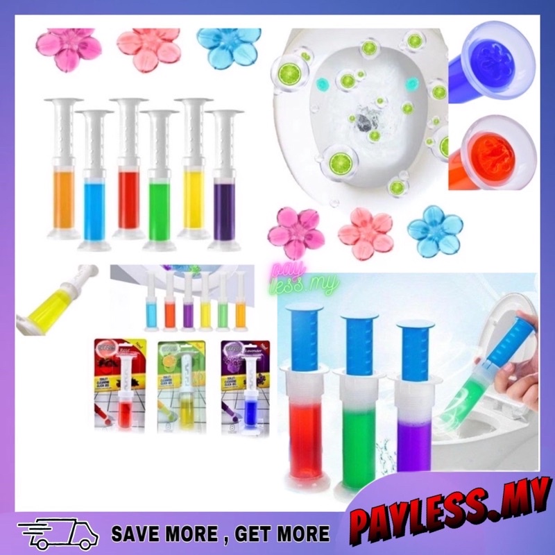 Toilet Bathroom Push Type Scrubble Bubble Cleaner Cleaning Magic Click ...