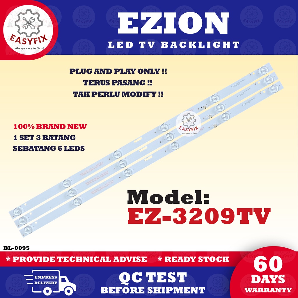 EZ-3209TV EZION 32 INCH LED TV BACKLIGHT ( LAMPU TV ) EZ3209TV EZ-3209 32" BACKLIGHT | Shopee ...