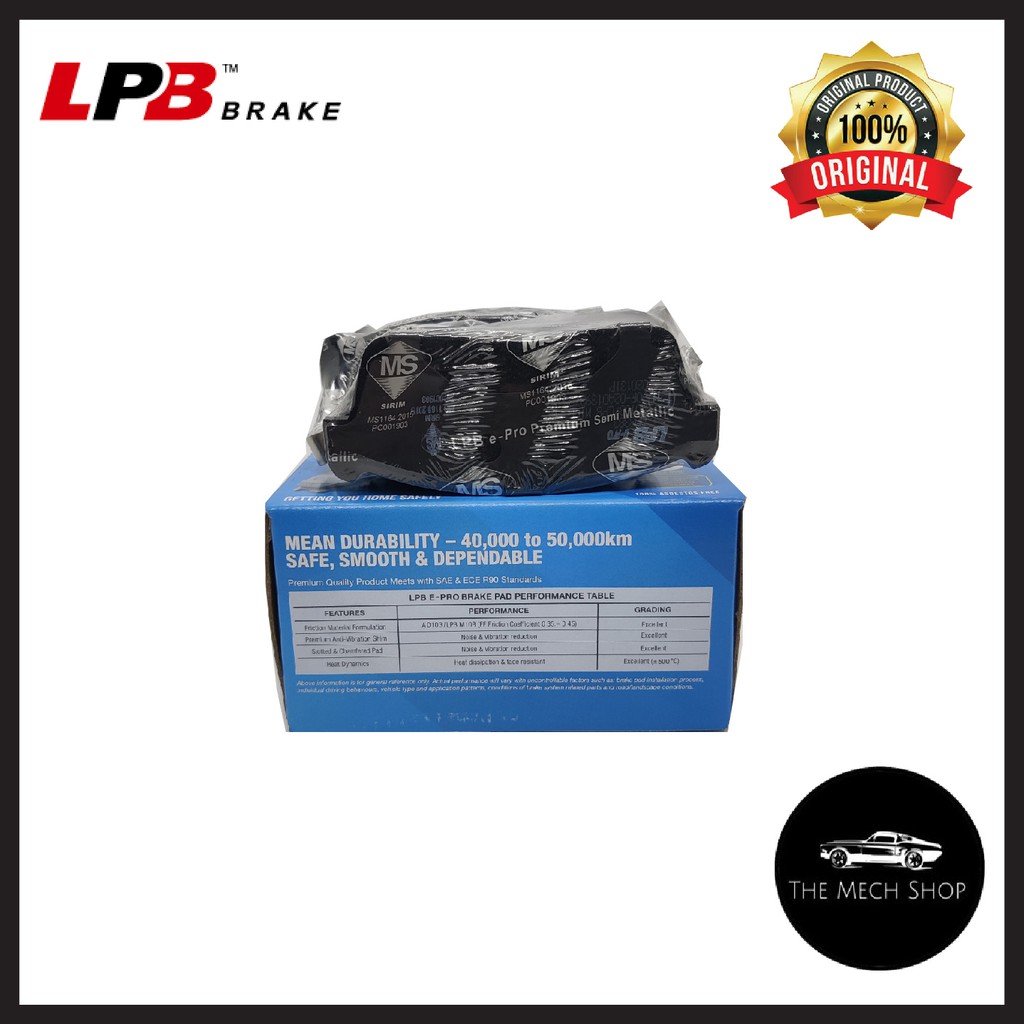 LPB Perodua Myvi 1st Gen Old Model Disc Brake Pad A08383 D0045 04465 ...