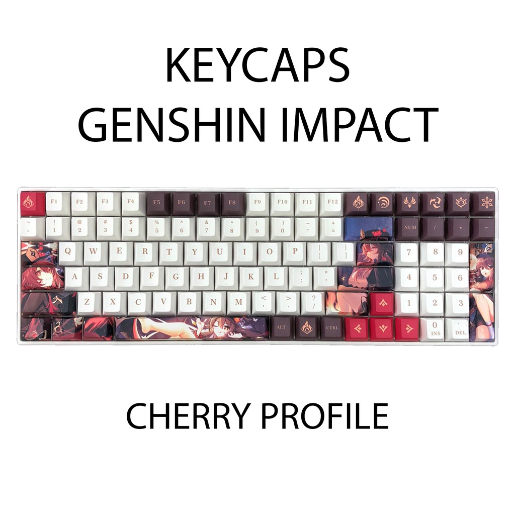 Keycaps GENSHIN IMPACT HUTAO CHERRY PROFILE Sublime MECHANICAL KEYBOARD ...