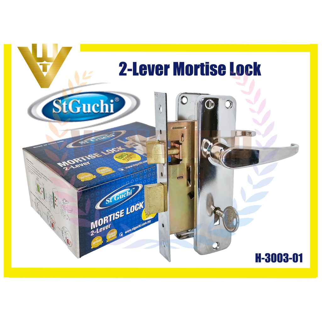📢OFFER~ ST GUCHI 2 Lever Mortise Handle Door Lock / Pintu Rumah Kunci ...