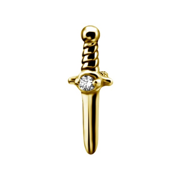 [Attic Piercing] Dagger titanium flat back for ears, helix, conch ...