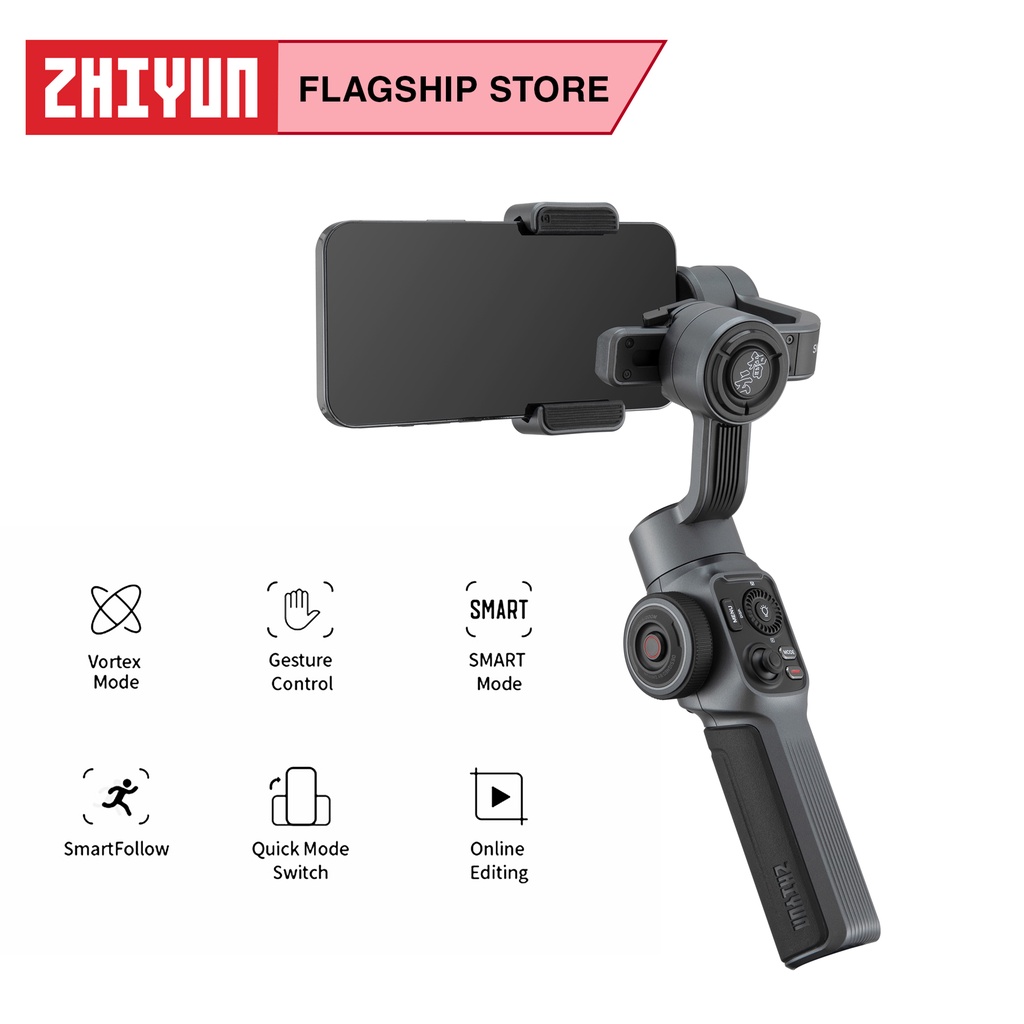 Zhiyun Smooth-5 Smartphone Gimbal Stabilizer 3-Axis with Tripod | Fast Charging | Low & Super ...