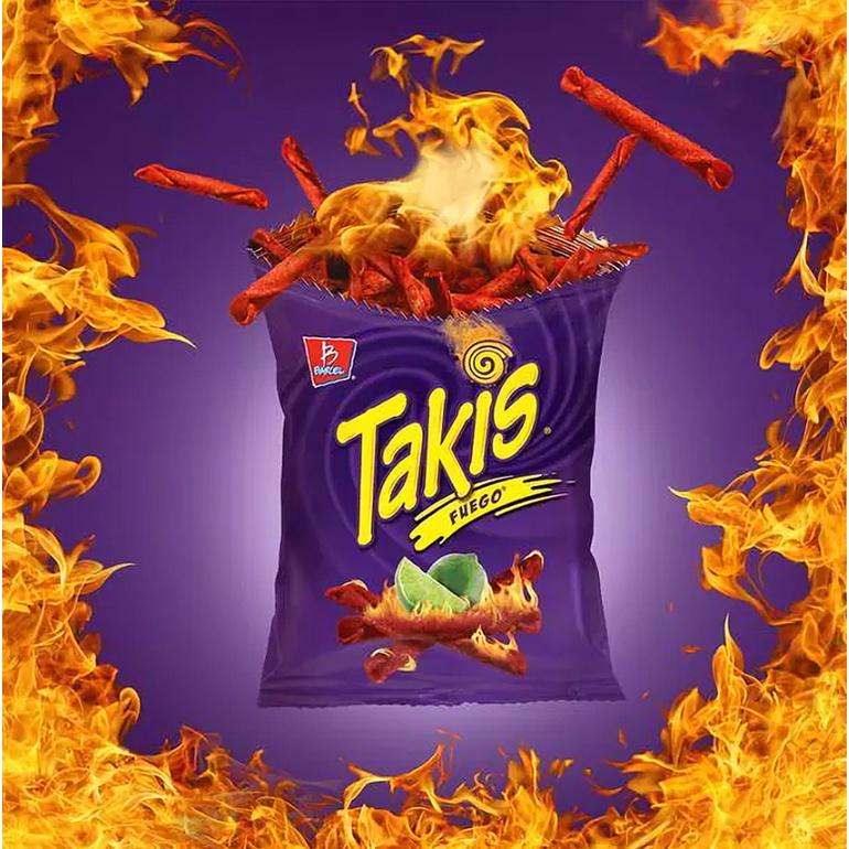 [Takis] Fuego Extreme Spicy Chips Hot Chili Pepper & Lime Tortilla ...