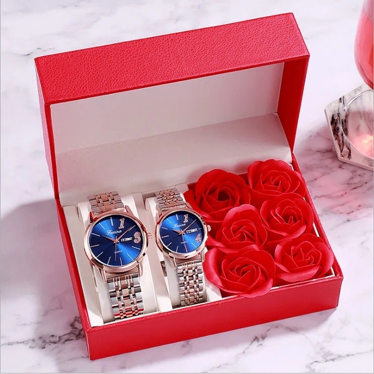 Live couple watch 1314 steel band couple watch waterproof double ...