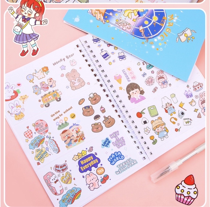 A5 Sticker Collection Book Reusable Sticker Storage Book Sticker Book ...