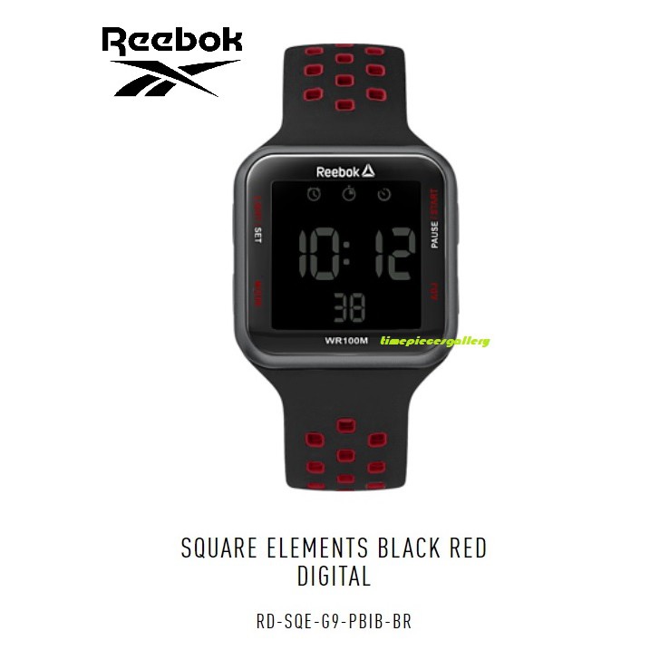 Reebok Unisex Square Element Digital Sport Watch RD-SQE-G9-PBIB-BR ...