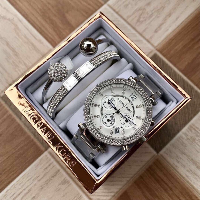 MK SET WATCH WITH 2 BANGLES 💯 ORIGINAL | Shopee Malaysia
