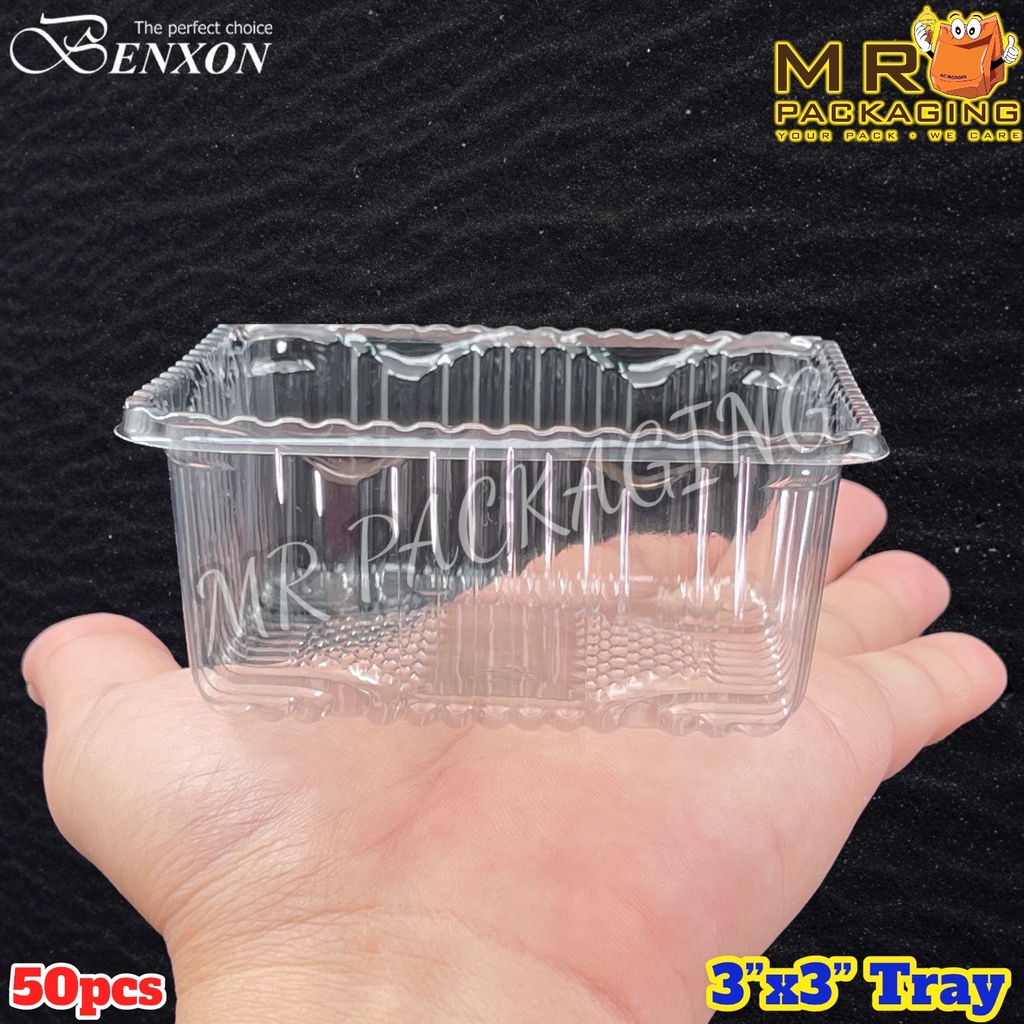 3" Plastic Tray & Lid [ 50pcs± ] Mooncake 888 Bakery Clear OPS PET Food ...