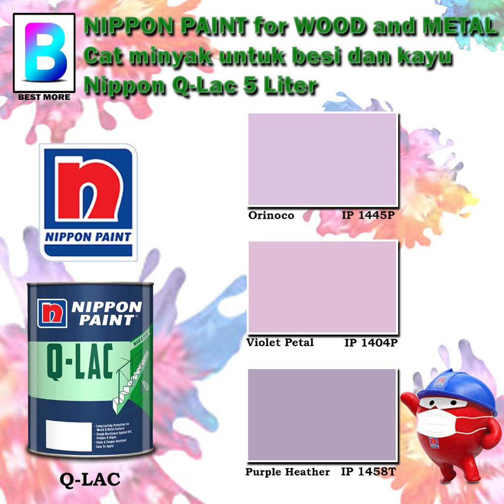 Nippon Paint Q-Lac Wood and Metal Paint Collection 5 Liter Orinoco ...