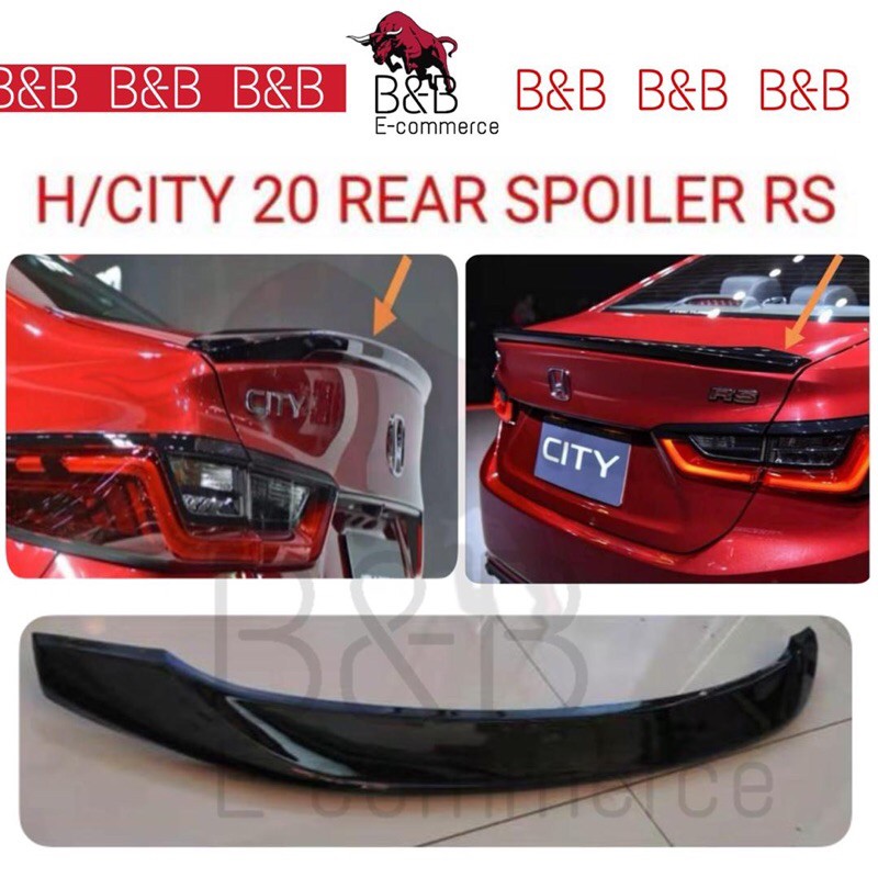 Honda city 2020 2021 oem rs lip spoiler bodykit ducktail spoiler glossy black [READY STOCK ...