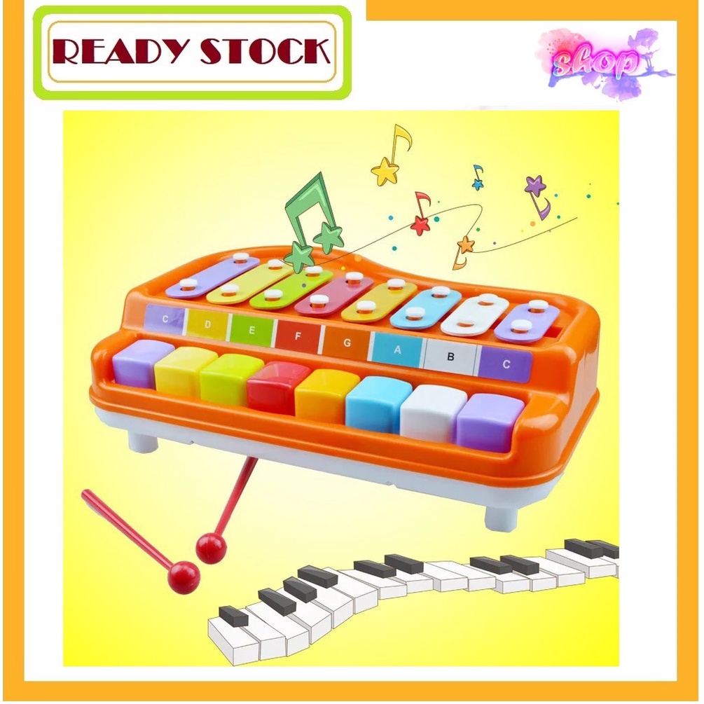2 IN 1 XYLOPHONE Piano Baby Toy Play Set Colorful Piano Early Learning ...