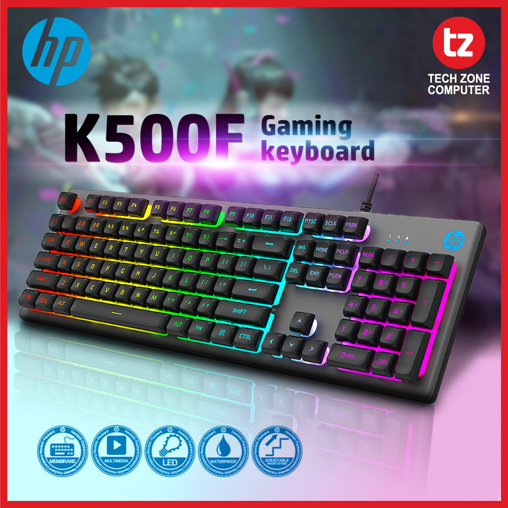 HP K500F - Gaming Keyboard with LED back lit | Shortcut function keys ...