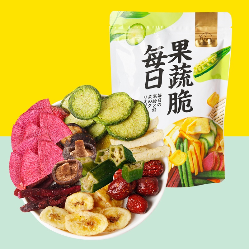 ☆Fasimiyu Crispy Fruits and Vegetables Per Day125g Mixed Dried Vegetable Fruit Dried Mushrooms ...