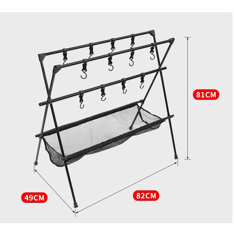 Camping Hanging Rack Aluminum Alloy Cookware Hanging Rack Picnic Bowl ...