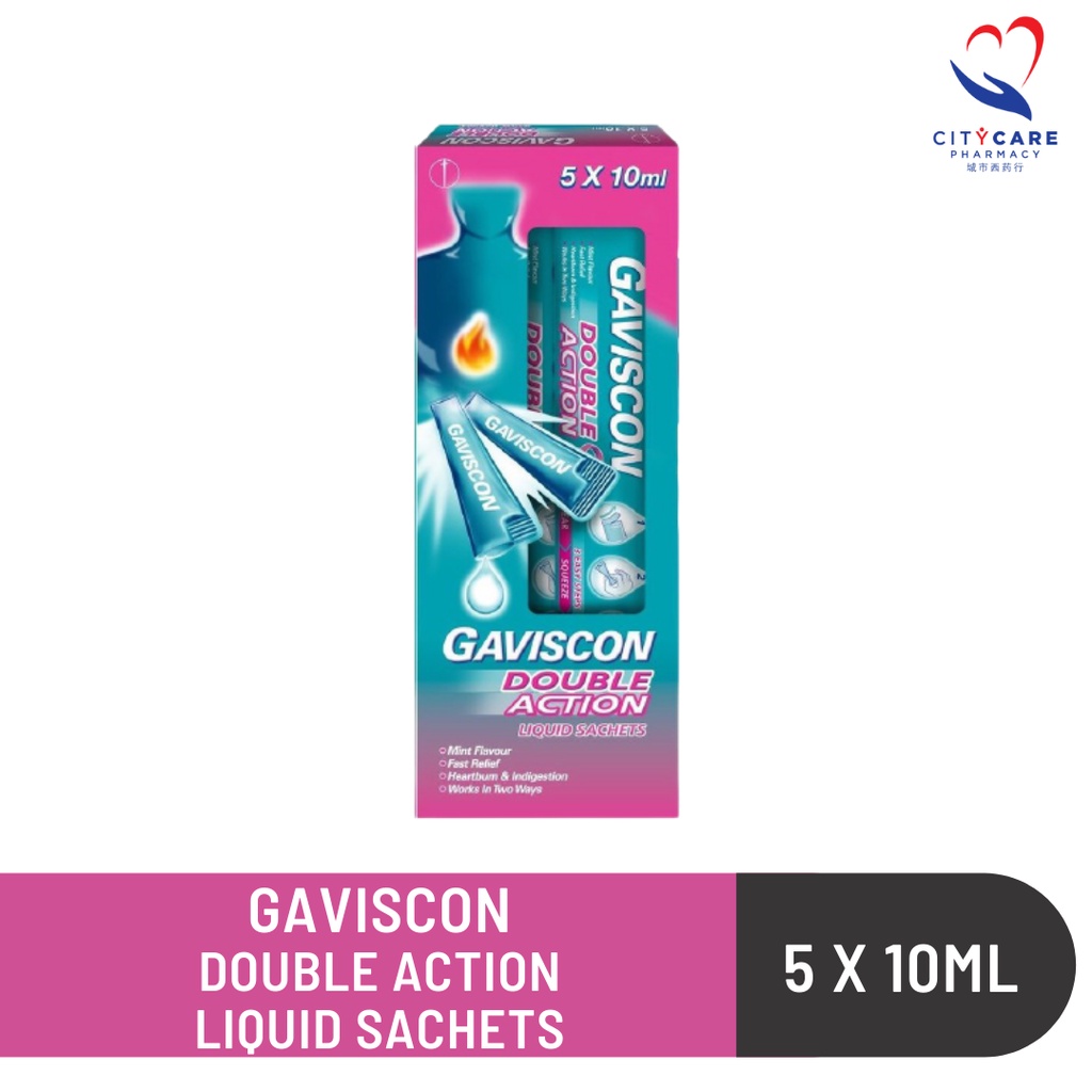 Gaviscon Double Action Liquid Sachets (5 x 10ml) | Shopee Malaysia