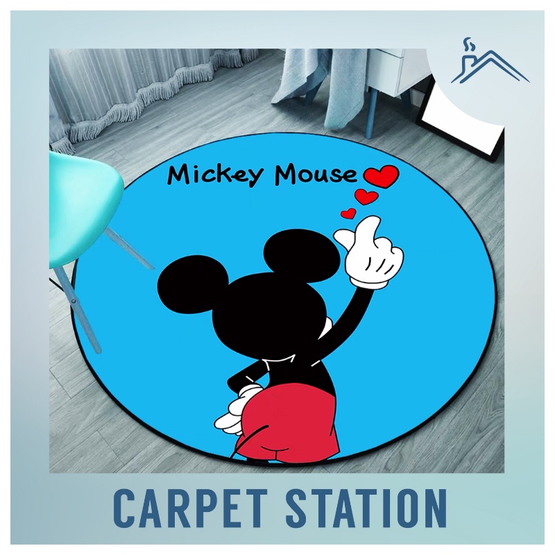 Karpet Bulat Mickey Mouse Disney Cutie Baby Gaming Area Rugs Hiasan ...