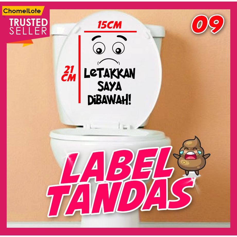 Sticker Tandas Waterproof, Toilet Sticker, Sticker Tandas, Toilet Sign ...
