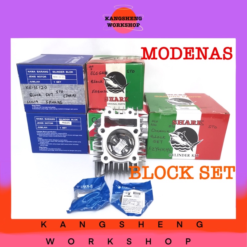 MODENAS BLOCK SET (STANDARD) - (KRISS/KRISS 120/GT128/DINAMIK) | Shopee ...