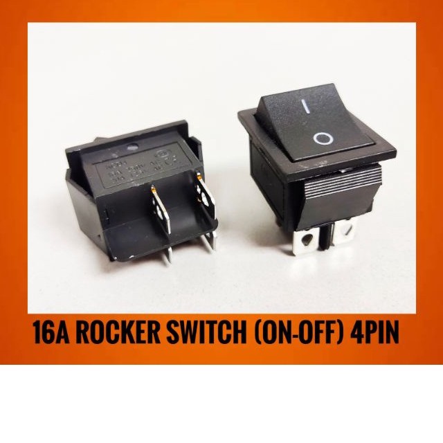 [READY STOCK]4PIN ROCKER SWITCH DPST 16A 250V ON OFF BLACK | Shopee ...