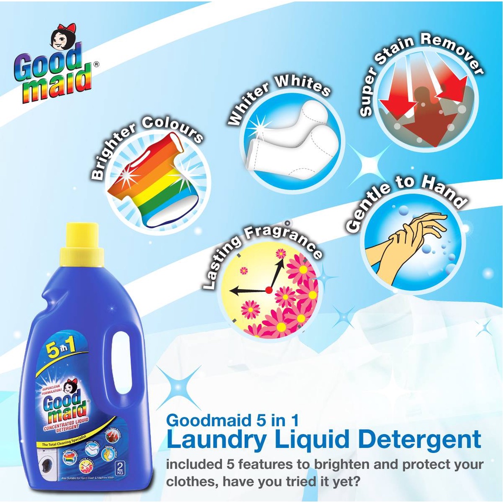 Goodmaid Concentrated Liquid Detergent 5-In-1 1.8kg | Shopee Malaysia